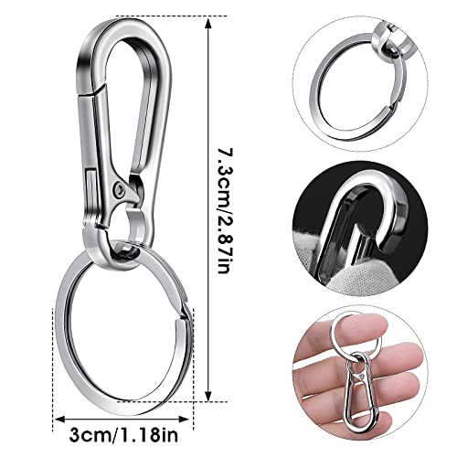Molain Metal Keychain Carabiner Clip Keyring Key Ring Chain Clips Hook Holder Organizer for Car Keys Finder for Men, 4 Packs