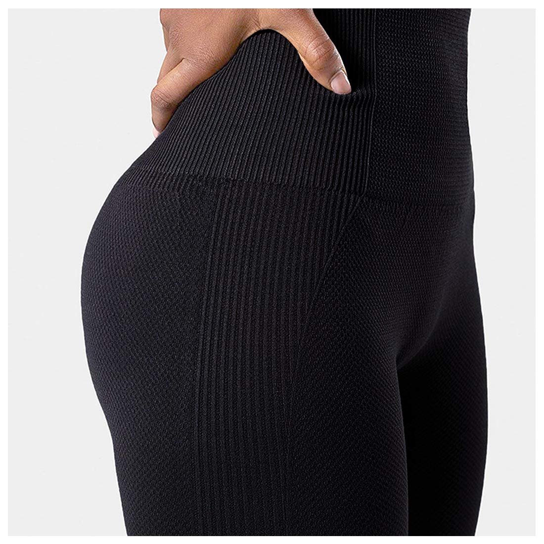 Jetjoy Women 2 PCS Workout Set Seamless Super Soft Material Deep V Neck Bra+Leggings Sports Suit Yoga Outfits