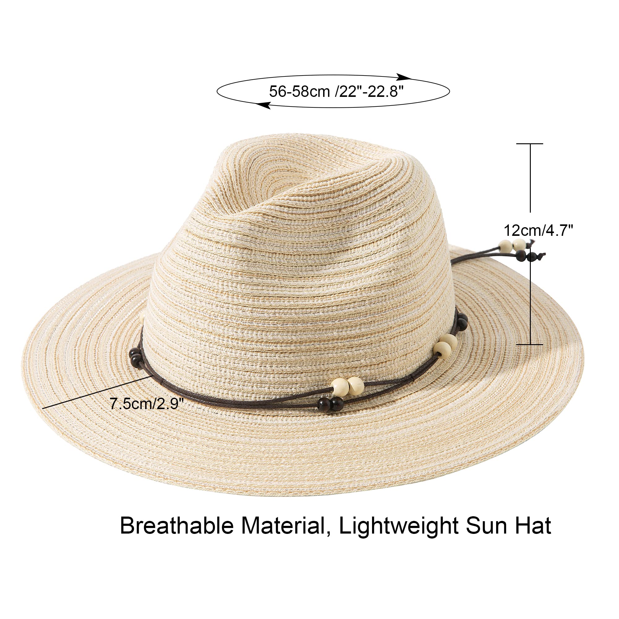 Lanzom Women Men Wide Brim Sun hat Packable Outdoor Hat for Hiking Foldable Summer Beach Hat UPF 50+(A-Beige, Medium)