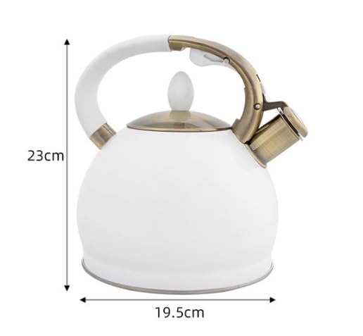 Stovetop Tea Kettle Whistling Teapot Tea Kettle 3.5L Whistling Kettle Electroplating Bronze Handle Whistling Kettle For Gas Stove Universal Teapot Kettle Stove Top Kettle Tea Pot (Color : Red, Size
