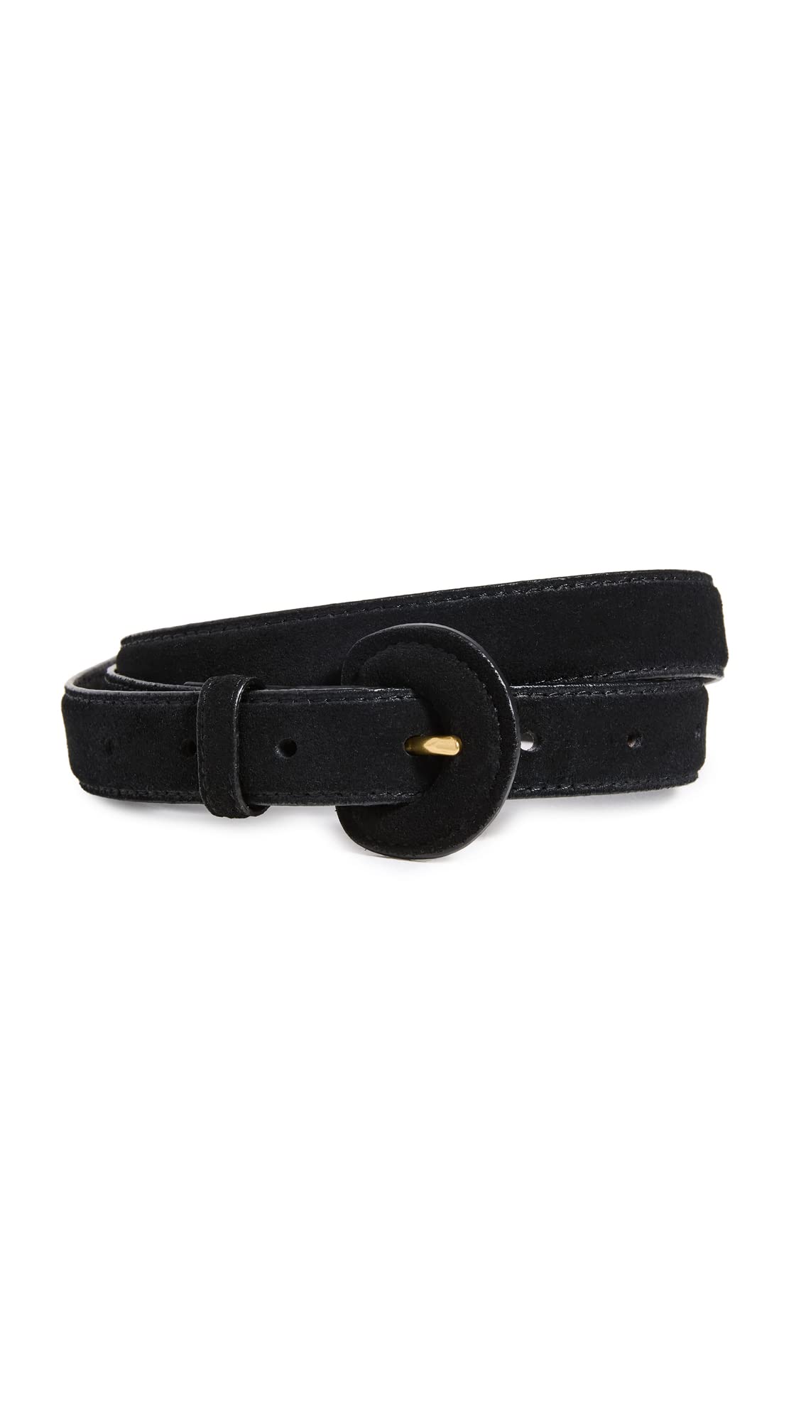 Madewell Women's Chunky Buckle Skinny Leather Belt, True Black, XS