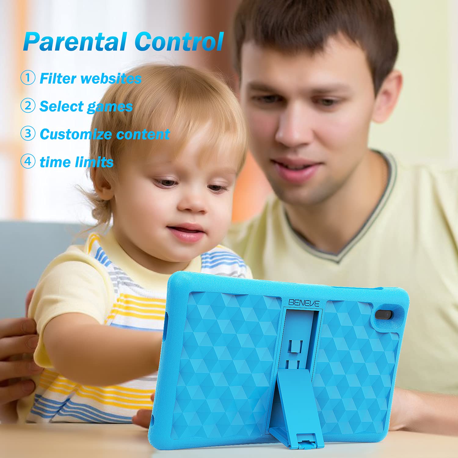 Kids Tablets, 7 inch Tablet for Kids Toddlers, Android Kids Tablet Children Tablet 2GB+32GB with Parental Control, Bluetooth, WiFi, Dual Camera, Google Play Store Pre Installed (Blue)