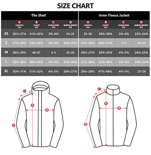 Little Donkey Andy Women's 3 in 1 Winter Ski Jacket Warm Fleece Liner Jacket Waterproof Windproof Snow Coat & Detachable Hood Grey XL