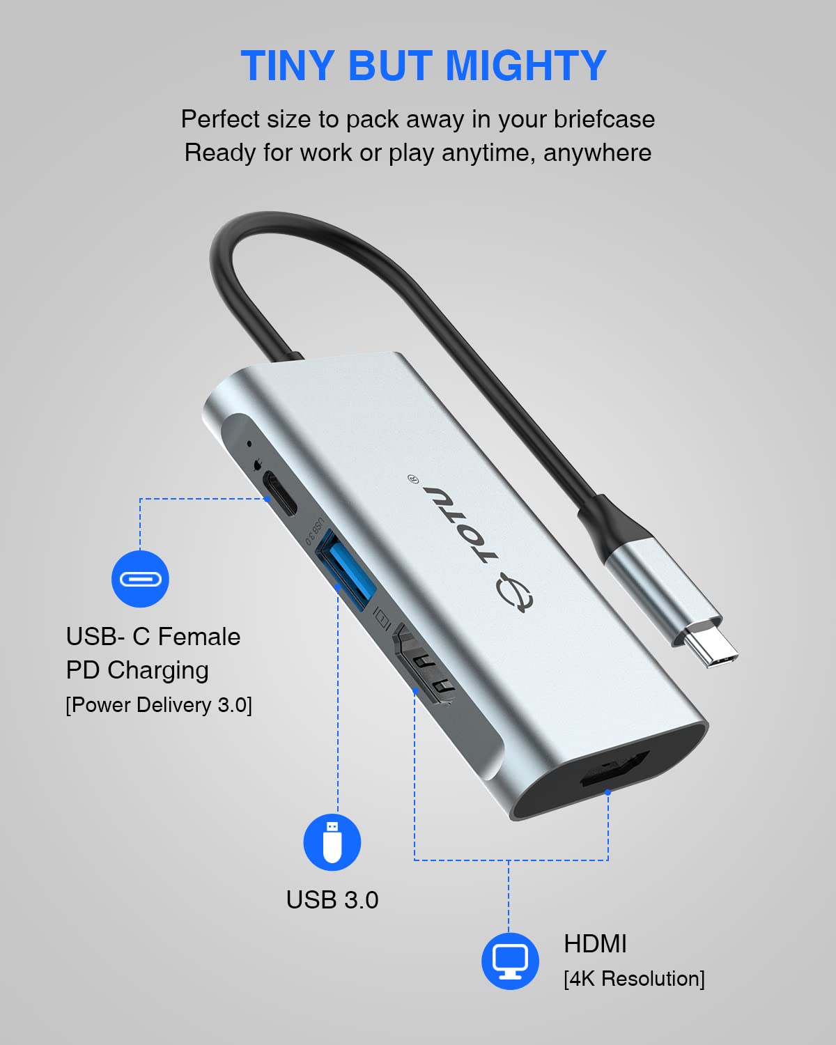 TOTU 11 in 1 USB C Hub with 4K HDMI, VGA, 1000Mbps Ethernet & 4 in 1 100W Dual 4K HDMI USB C Hub
