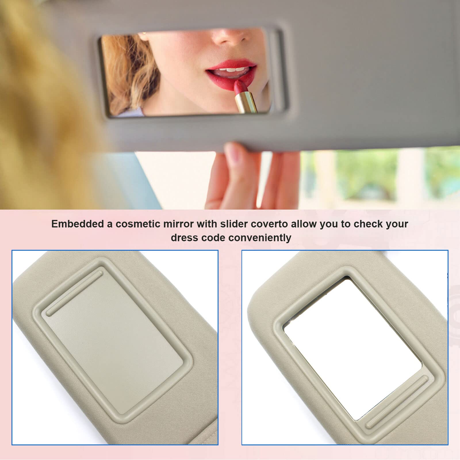 Nakuuly Right Passenger Side Sun Visor Beige Without Sunroof Compatible with Toyota Camry 2006 2007 2008 2009 2010 2011 Replaces # 74310-06750-E0