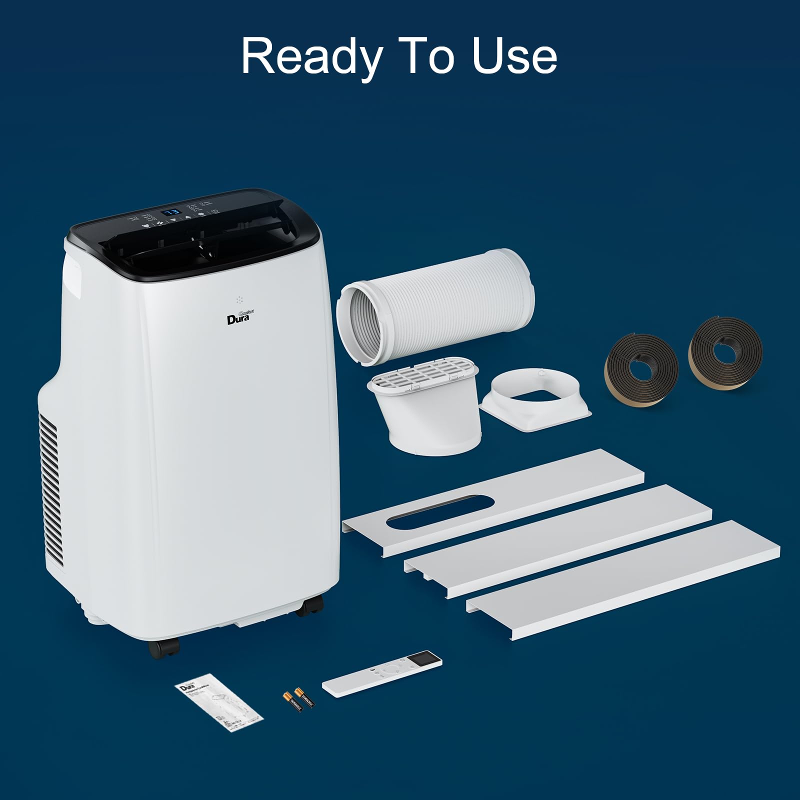 Portable Air Conditioners,12000 BTU(Ashrae) Quiet AC Unit, Built-in Dehumidifier and Fan Modes,Cools up to 300 Sq. Ft,White
