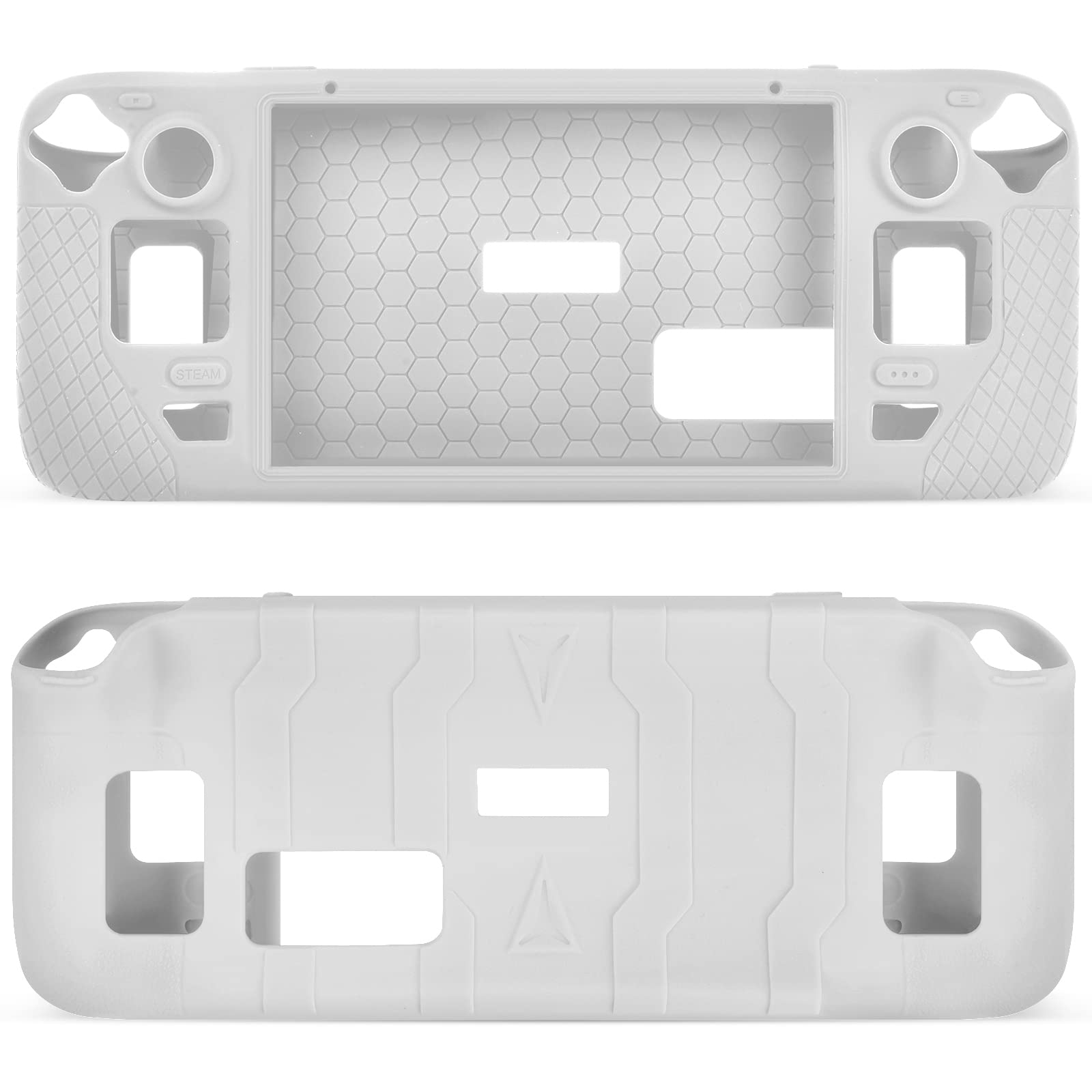PAIYULE Silicone Case Compatible with Steam Deck Console, Protective Protector Soft Skin Stand Holder Cover Accessories, Travel Carrying Rubber Pouch Holder(Cover Only)-Grey