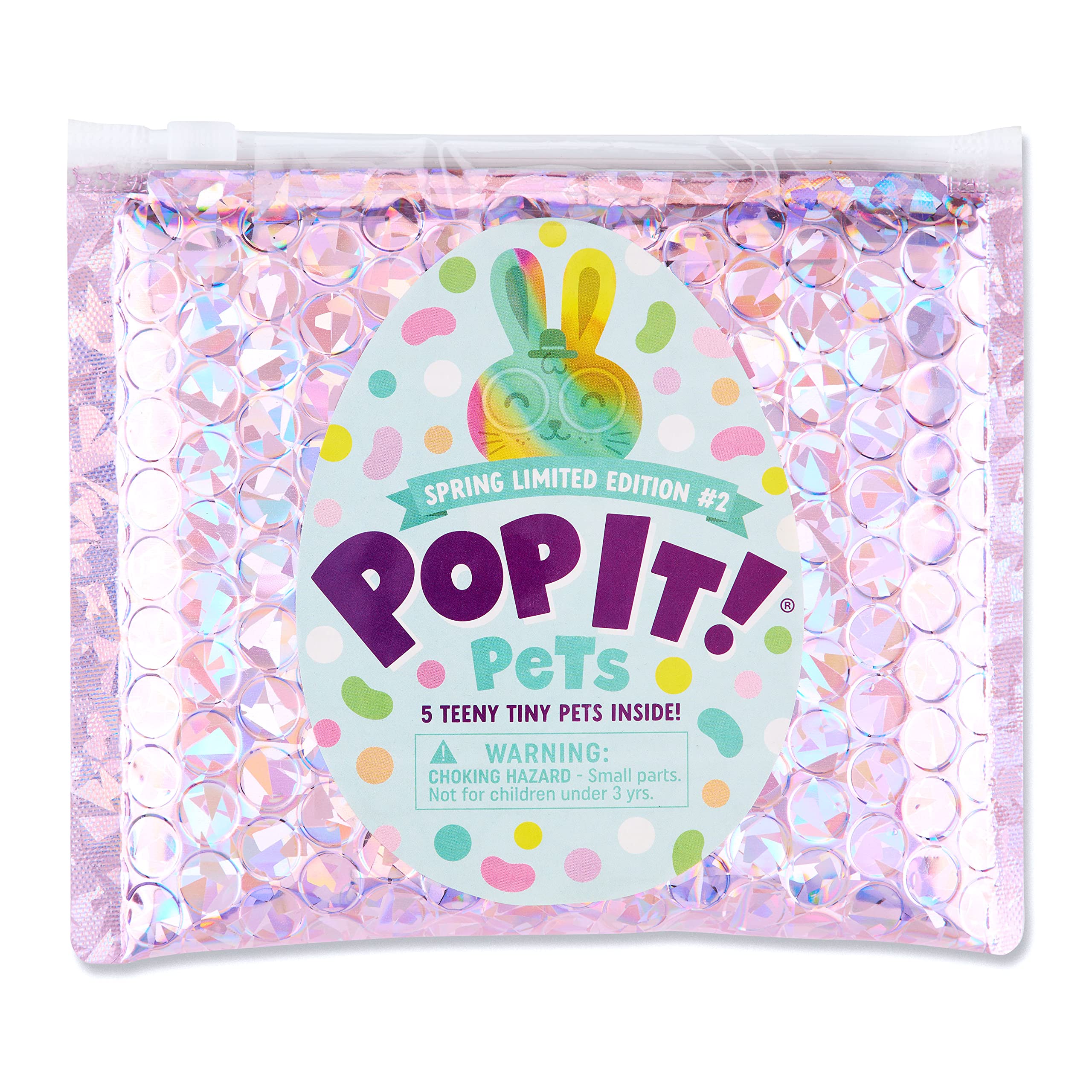 Pop It! Official Pets Spring Limited Edition #2 - Pink | Easter Mystery Detective Bag | 5 New Pets in Each Bag | Mini Collectables | Solve The Case File Mystery