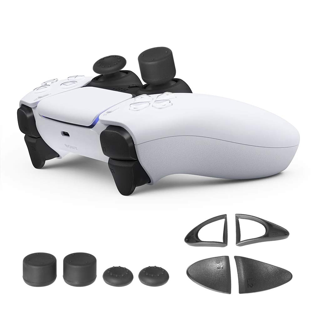 L2 R2 Buttons Trigger Extender Kits with Anti-Slip Thumb Grips for PS5 Controller