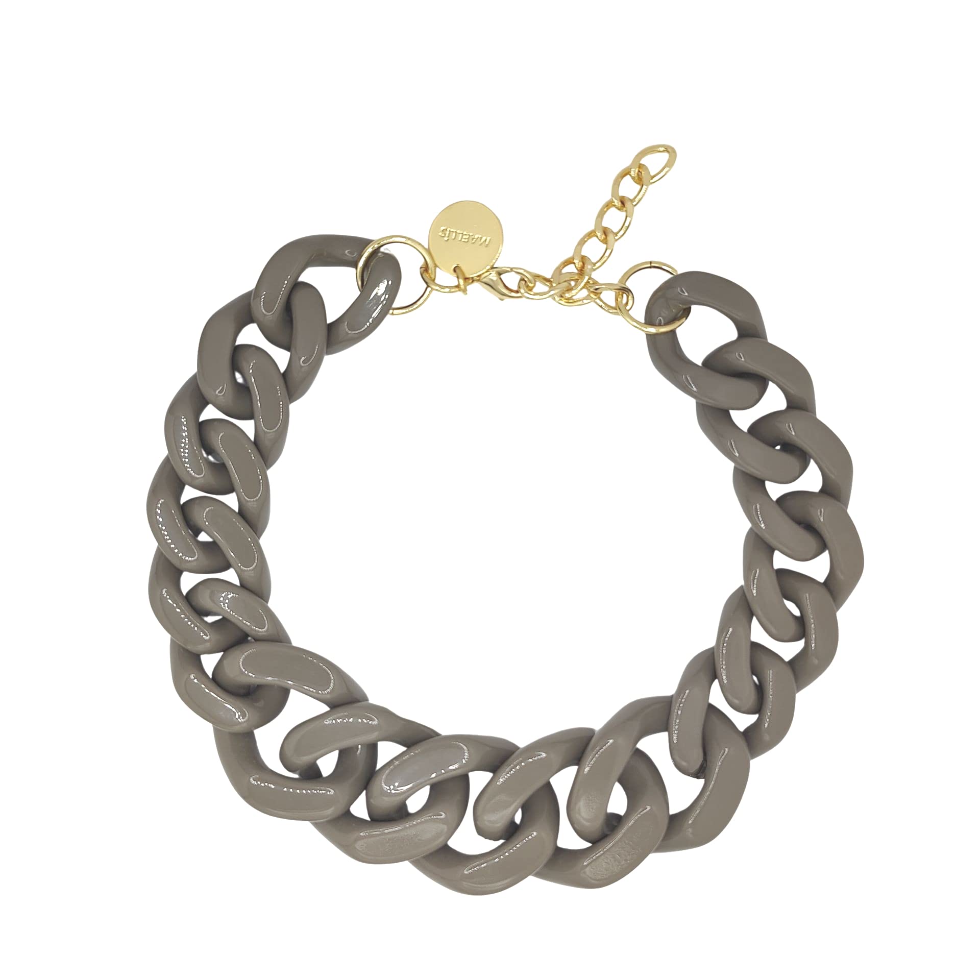 MAELLIS Chunky Chain Beads Choker Necklace - Acrylic and Metallic Beads with 18K Gold Plated Chain - Statement Jewelry for Women