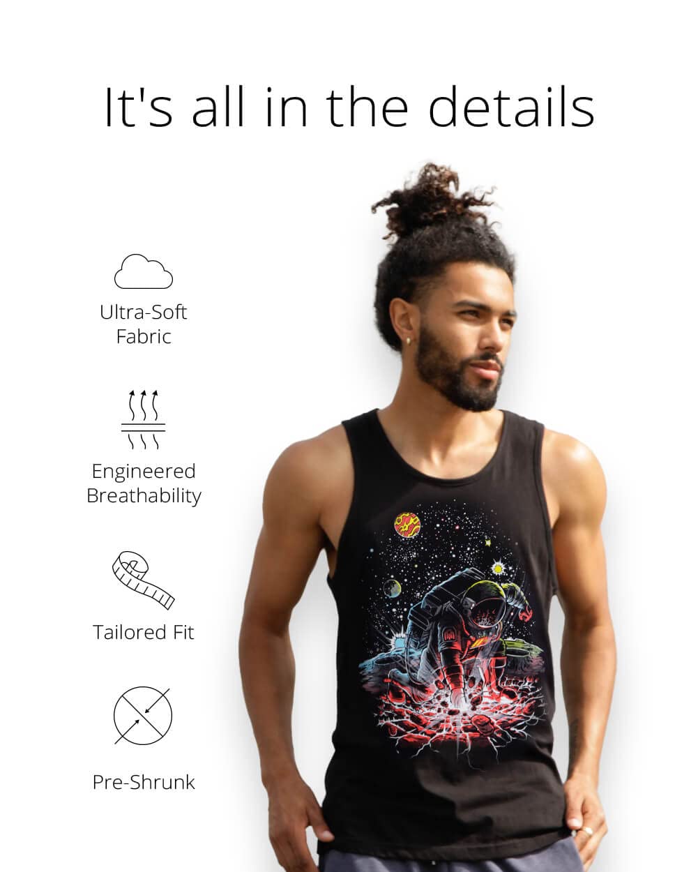 INTO THE AM Final Rest Graphic Tank Tops for Men - Summer Beach Sleeveless Fashion Men's Tank Tops (Black, Large)
