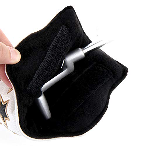 Kaxiya Stella Golf Putter Head Cover Blade Putter Covers for Scotty Cameron Taylormade Odyssey Ping Golf Builder (White)