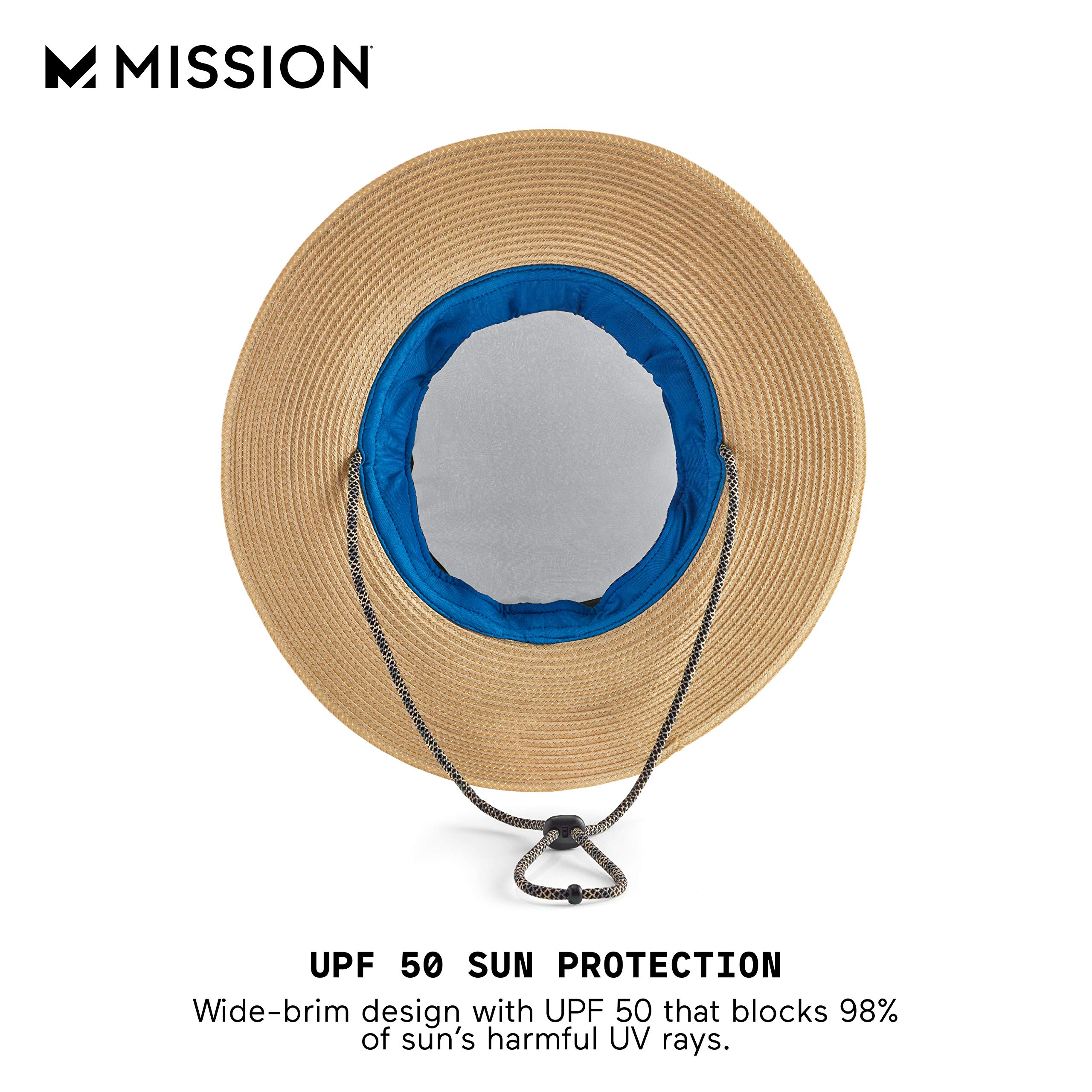 MISSION Mixed Media Cooling Hat- Instant Cooling Technology, Wide Straw Brim, UPF 50 Sun Protection- Olive