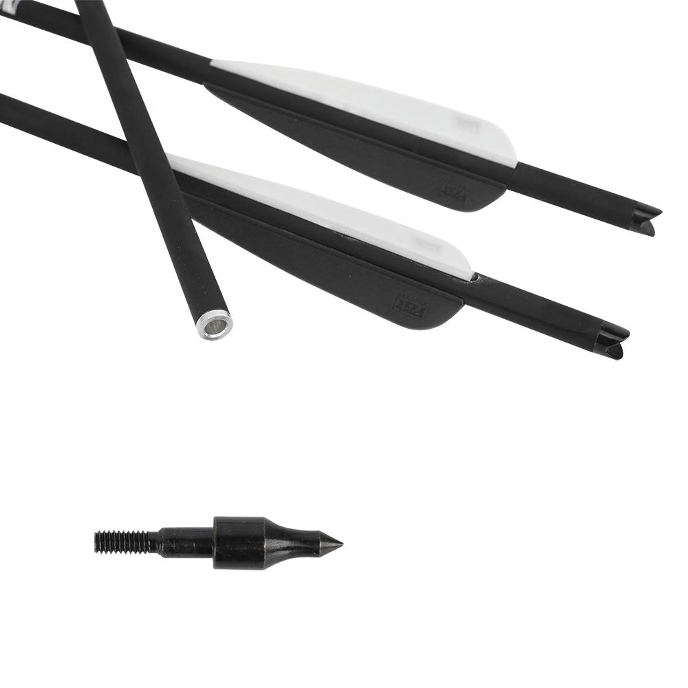 PG1ARCHERY Carbon Crossbolt 20 Inch Hunting Archery Arrows with Moon Nocks and Removable Tips (Pack of 12) (Red Black)