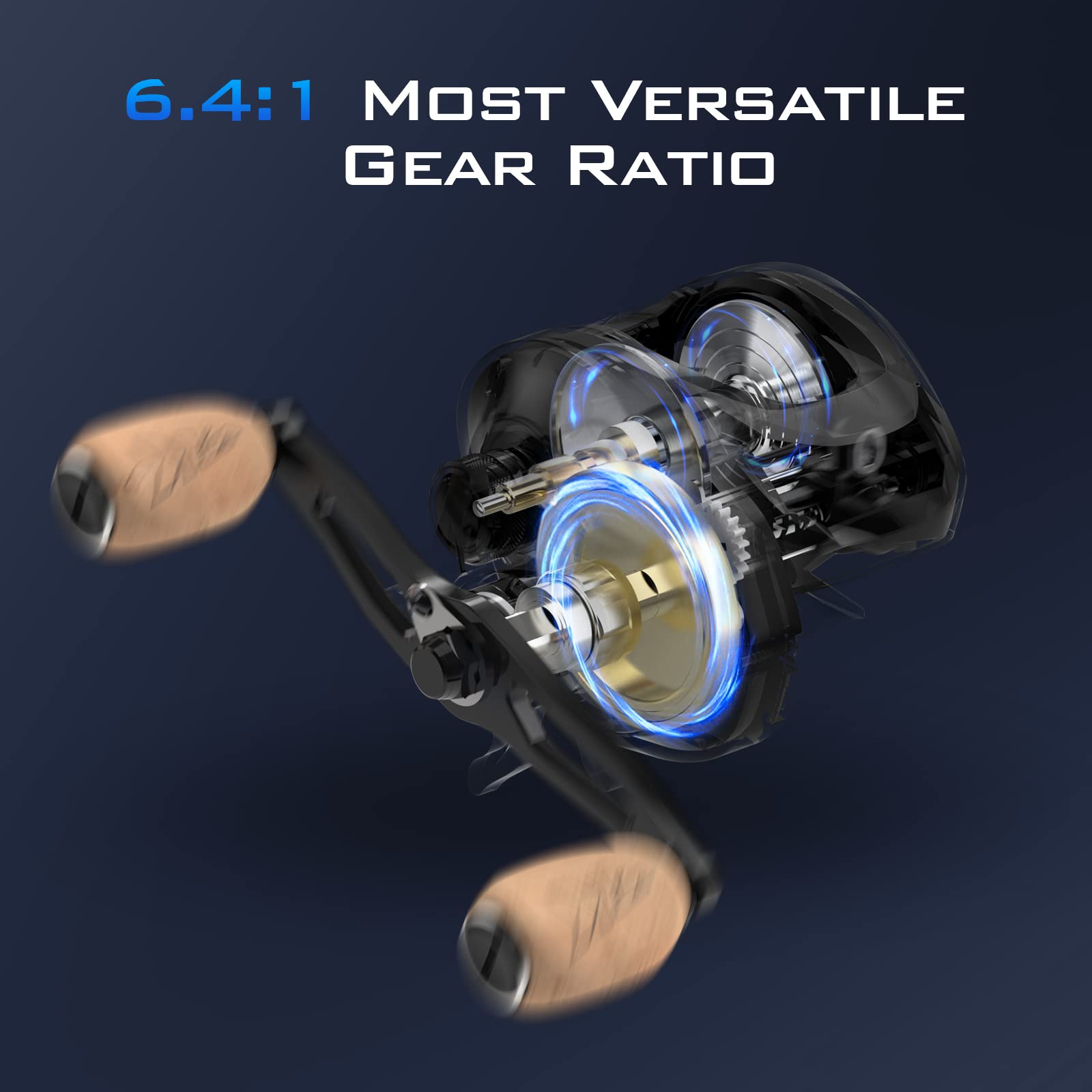 KastKing Megatron 200 Baitcasting Reel, 6.4:1 Gear Ratio, Left Handed