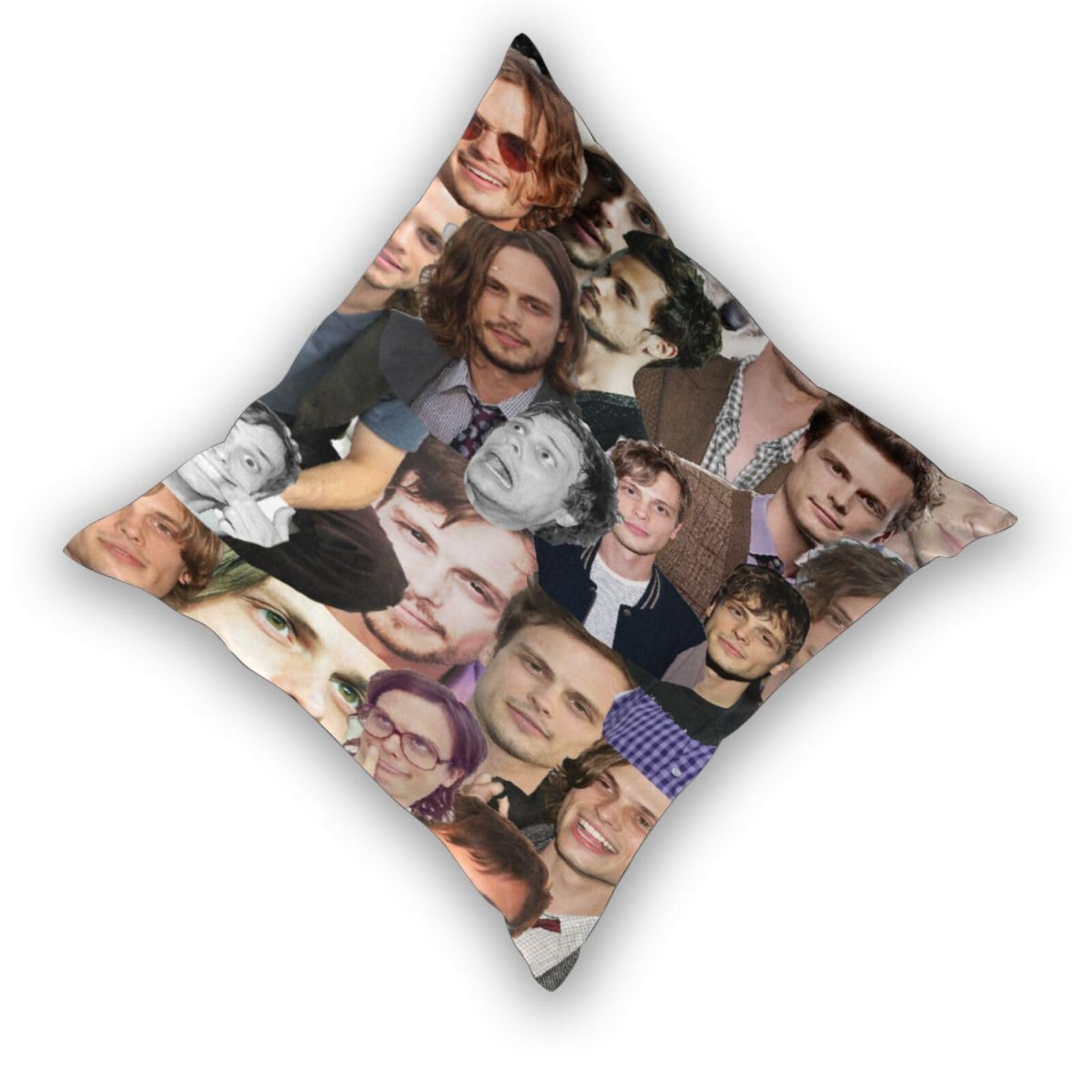 IRONSURE Double Sided Plush Pillow Cover Double-Sided Zippered Matthew Soft Gray Gubler Sofa/Bedroom/Living Room/Pillow Throw Pillowcase for Home 18"X18"