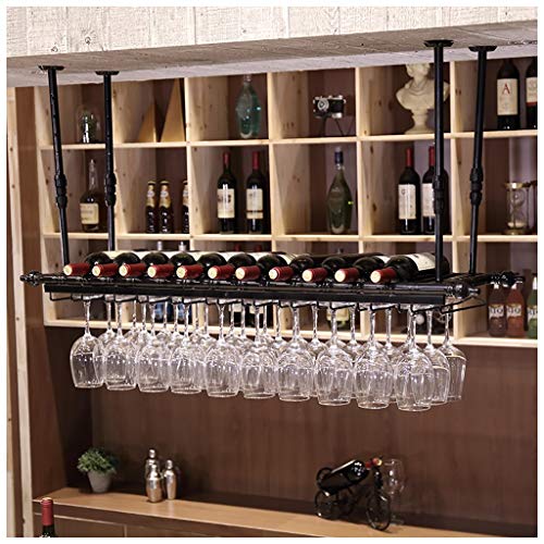 Stylish Simplicity Industrial Wine Glass Stylish Simplicity Frame Retro Iron Inverted High Glass Cup Holder Kitchen or Office Tableware Bottle Holder Wine Glass Holder Height Adjustable Bar Floating