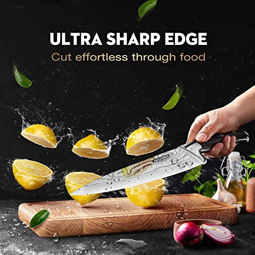 SCOLEĀ® Chef Knife Ultra Sharp Kitchen Knife Set 7-Piece, Premium German 1.4116 Stainless Steel Chefs Knife Set, Ergonomic Handle Professional Knives Set for Kitchen with Gift Box