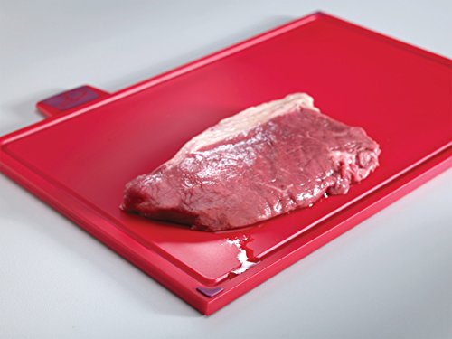 Joseph Joseph Index Plastic Cutting Board Set with 4 Matching Knives and Storage Case Color-Coded Dishwasher-Safe Non-Slip, Small, , Silver with Knives