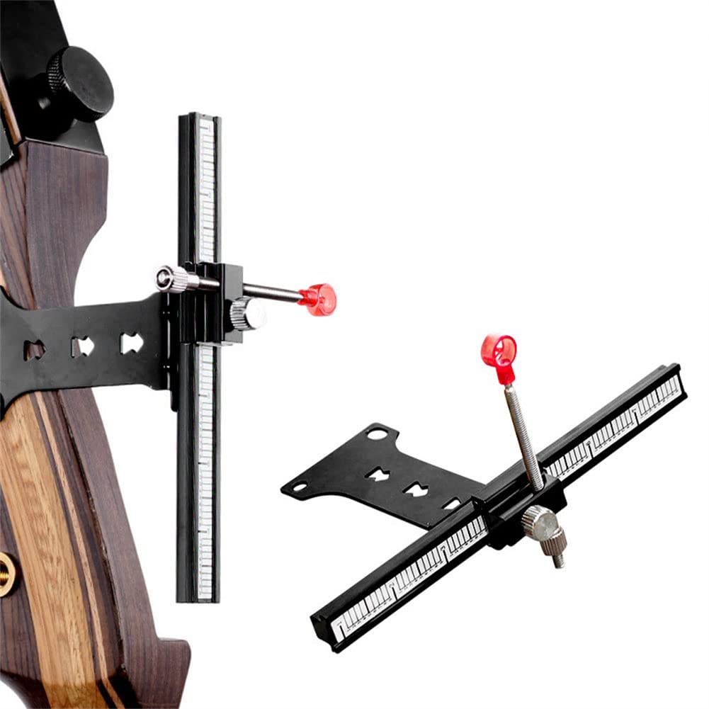 LIZHOUMIL Archery Recurve Bow Target Sight, T Shape Adjustable with Ring Pin with Dot Detachable, Portable Sights with Clear Scale for Takedown Competition Practice Range As Shown