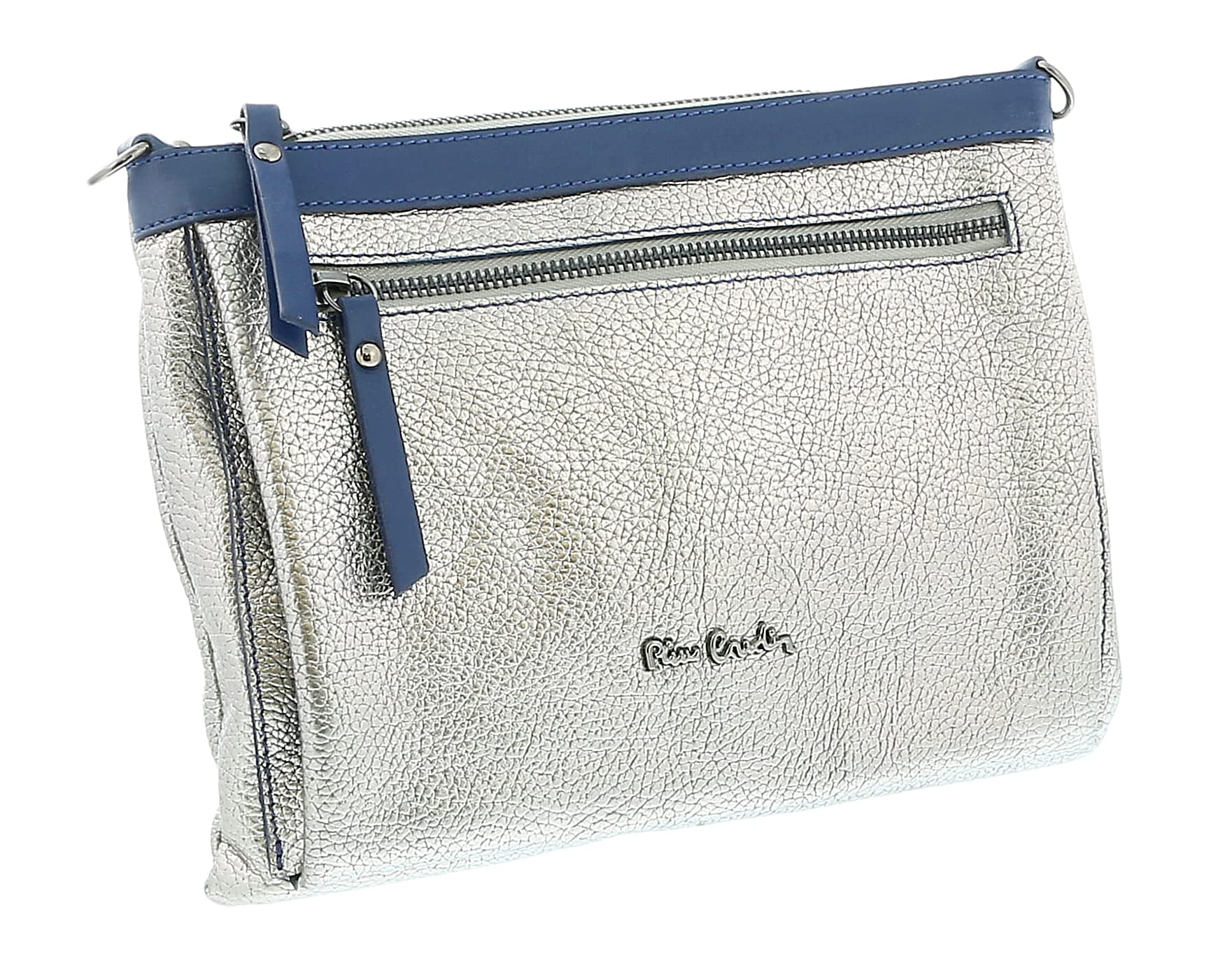 Pierre Cardin Medium Silver Structured Top Handle Satchel Bag for womens