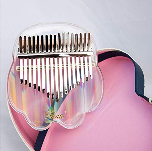 KIMI 17-Key Rainbow cat paw Kalimba 17-Key Thumb Piano Transparent Acrylic Material with Carry Bag