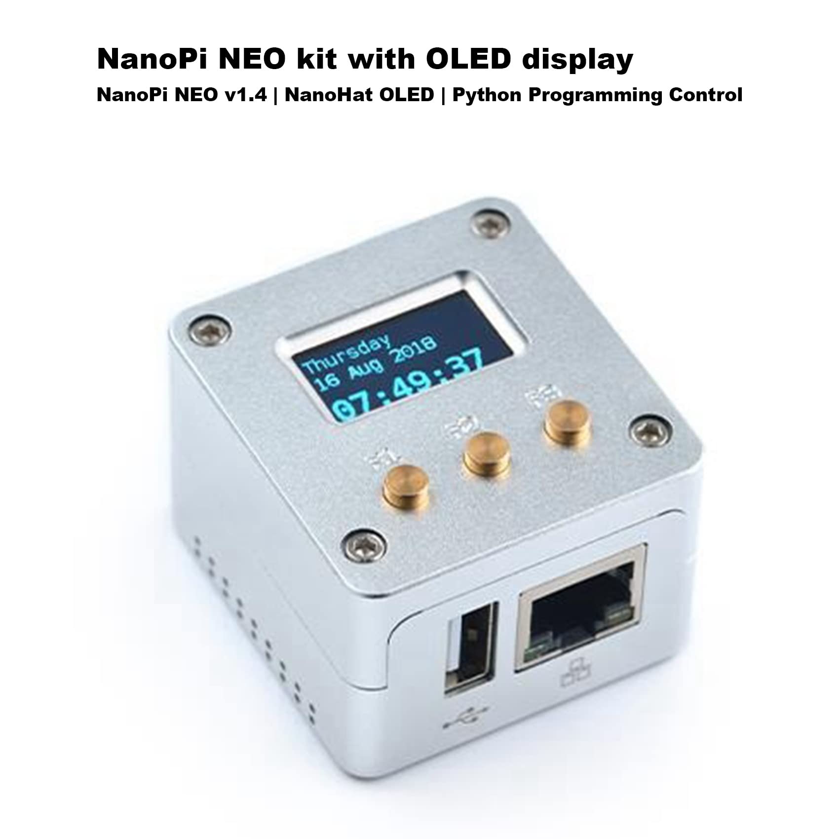 SLAVIK NanoPi OLED Display+Metal Case Kit H3 Development Board 256MB DDR3 RAM Openwrt Armbian