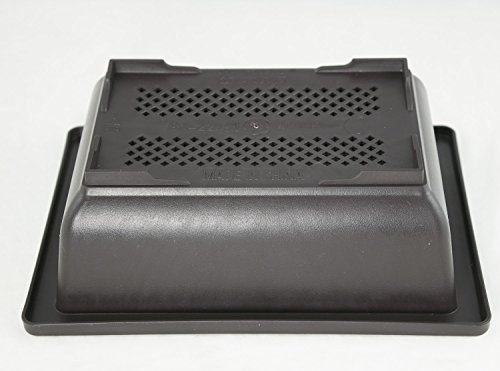 Rectangular Dark Brown Plastic Bonsai Training Pot, Cactus & Succulent Planter + Tray - 8.5"x 6.5"x 2.75"
