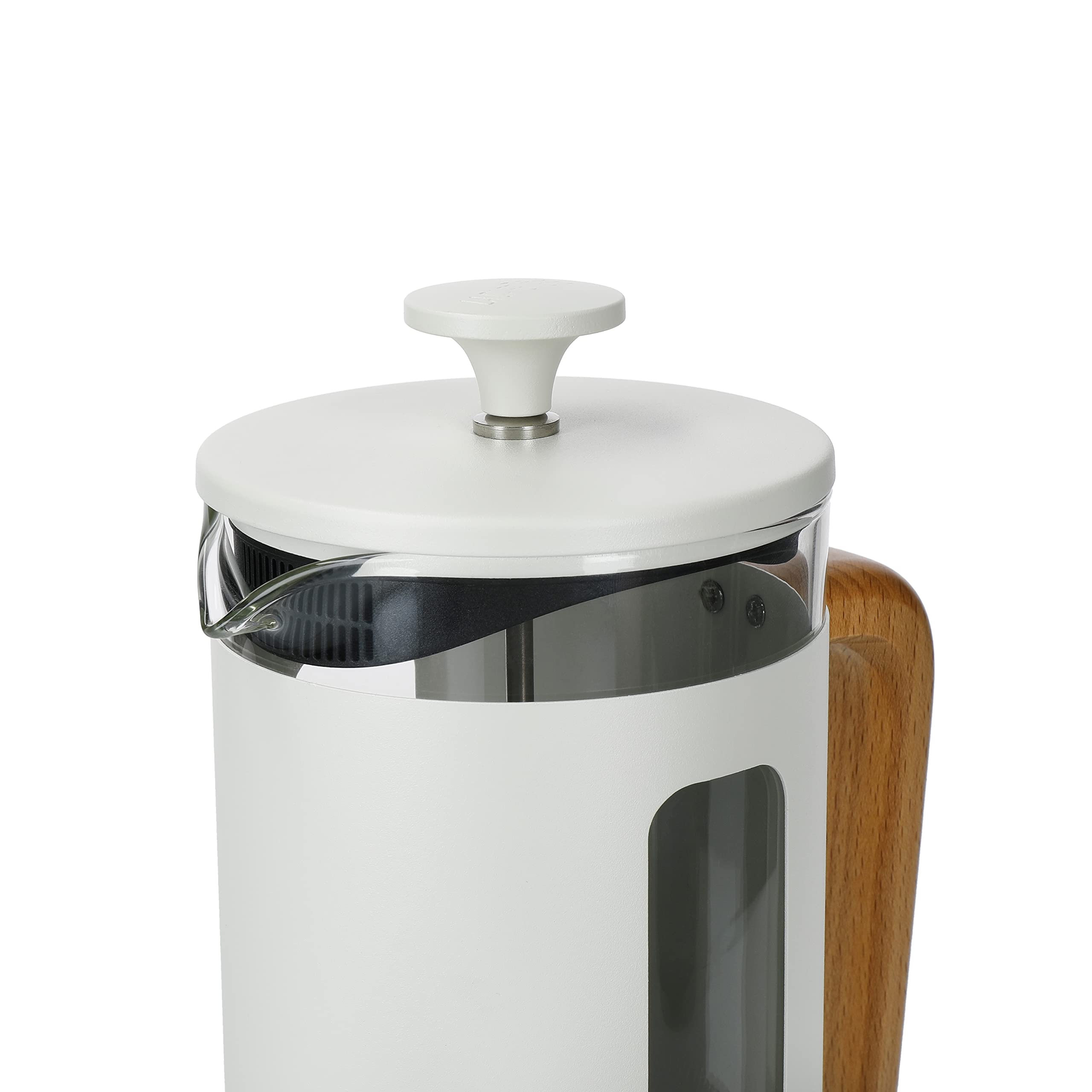 La Cafetière Pisa Cafetière, 8-Cup/1L, Heat-Resistant Borosilicate Glass and Stainless Steel with Easy-Grip Plunger, Large French Press Coffee Maker for Loose Tea and Ground Coffee, Flint
