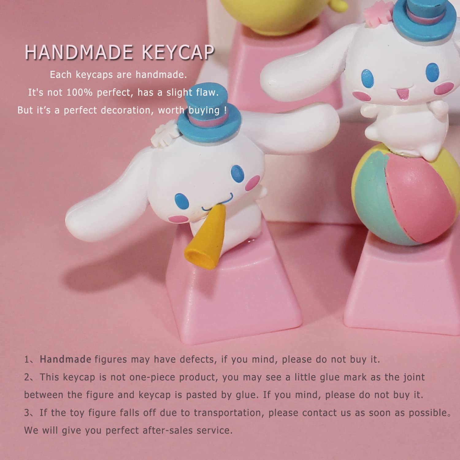 My Melodyy Keycaps Japanese Anime White Key Caps,Compatible with Cherry MX Switches Custom Gaming Mechanical Keyboard (My Melodyy)