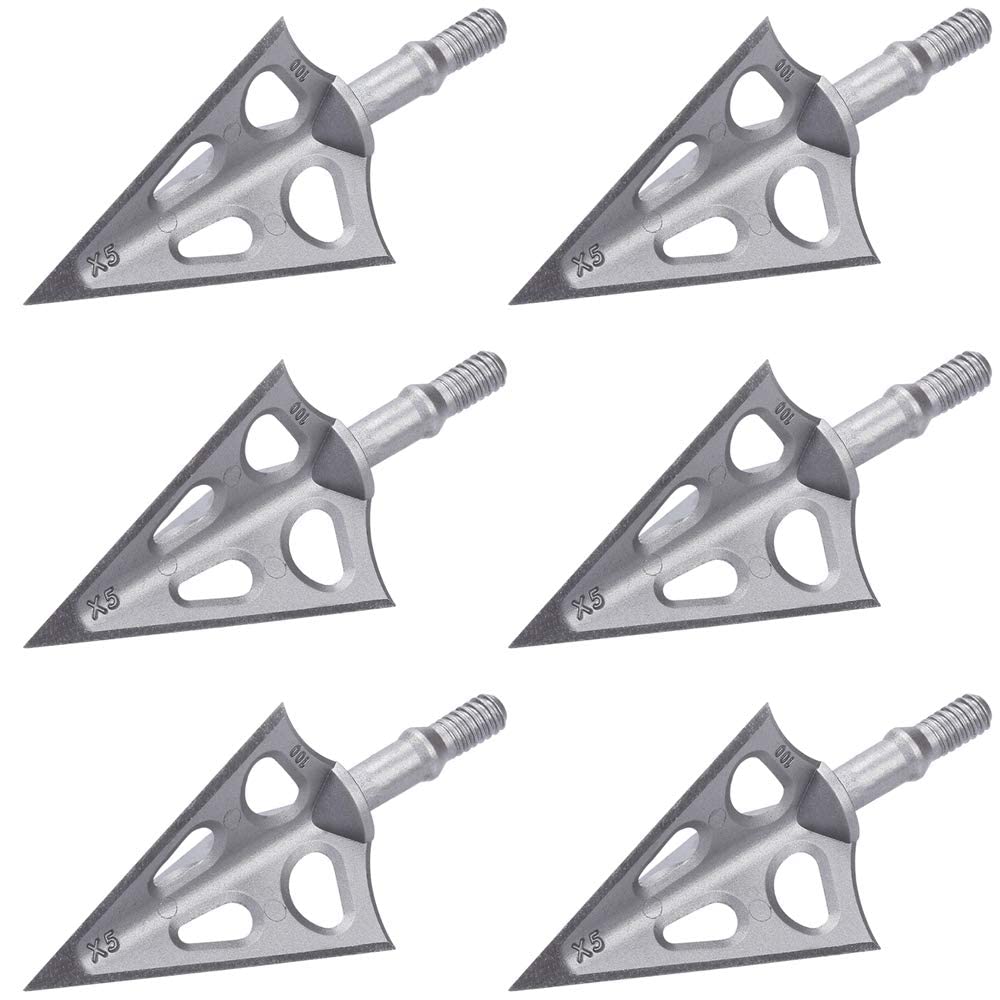 JIANZD Archery Broadheads 100 Grain Fixed Blades Stainless Steel Hunting Broadheads for Crossbow Recurve Bow and Compound Bow