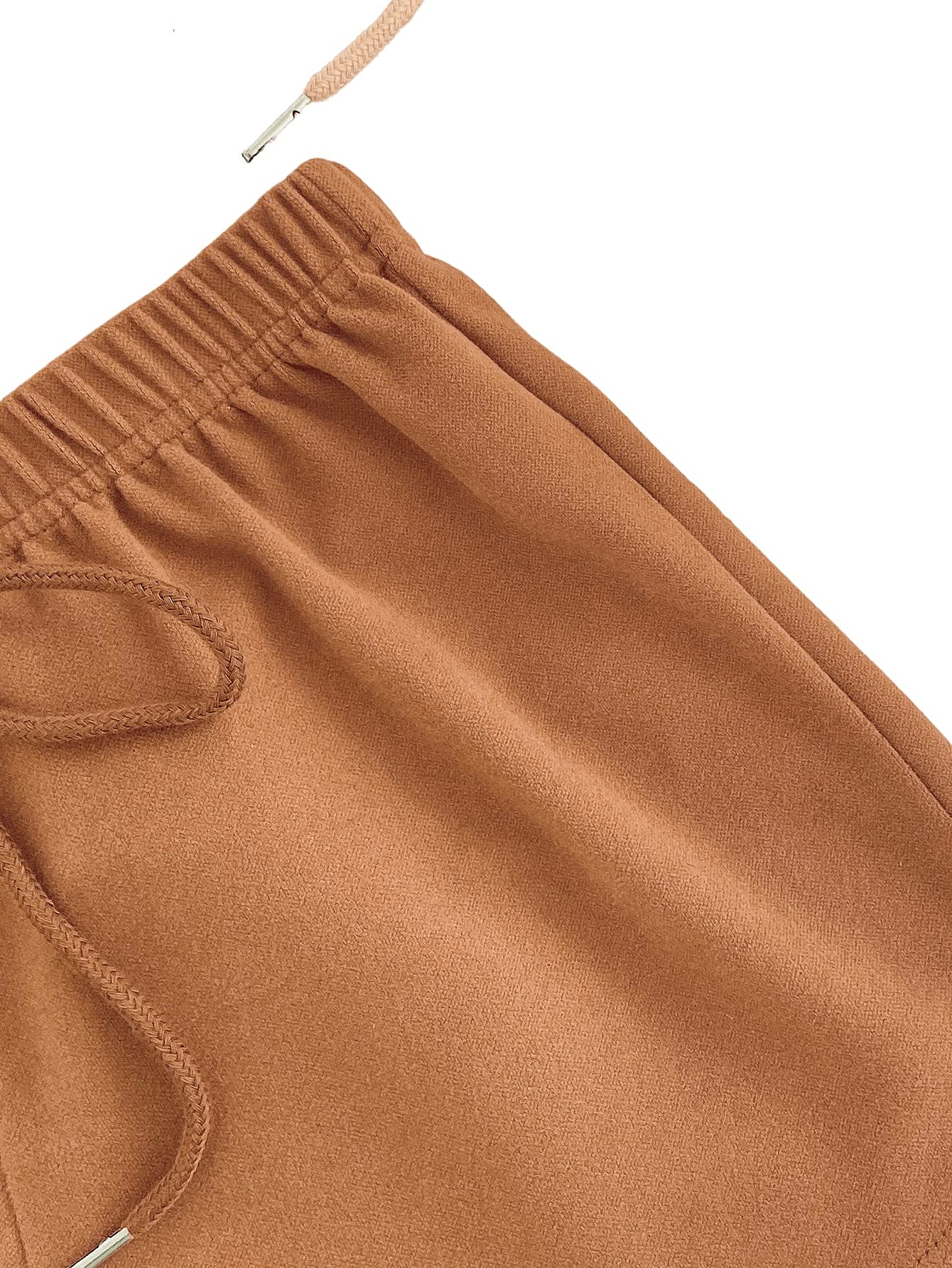 MakeMeChic Women's 3pack Elastic Waist Knot Front Lounge Track Shorts Brown Apricot Rust Brown S
