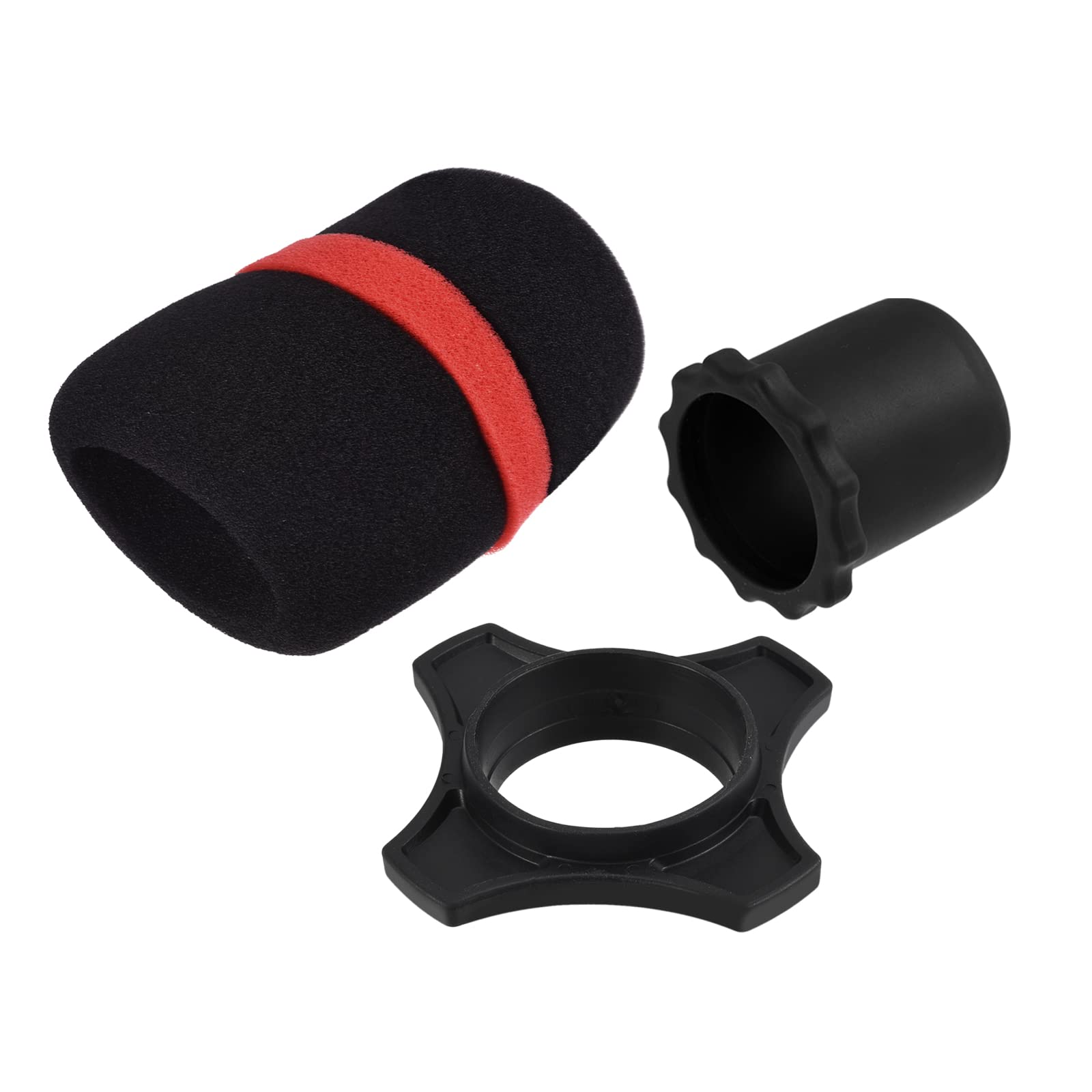 MECCANIXITY Microphone Cover, Anti Fall Rubber Ring and Mic Bottom Rod Holder Sleeve Black for KTV Mic Device, 5 Set