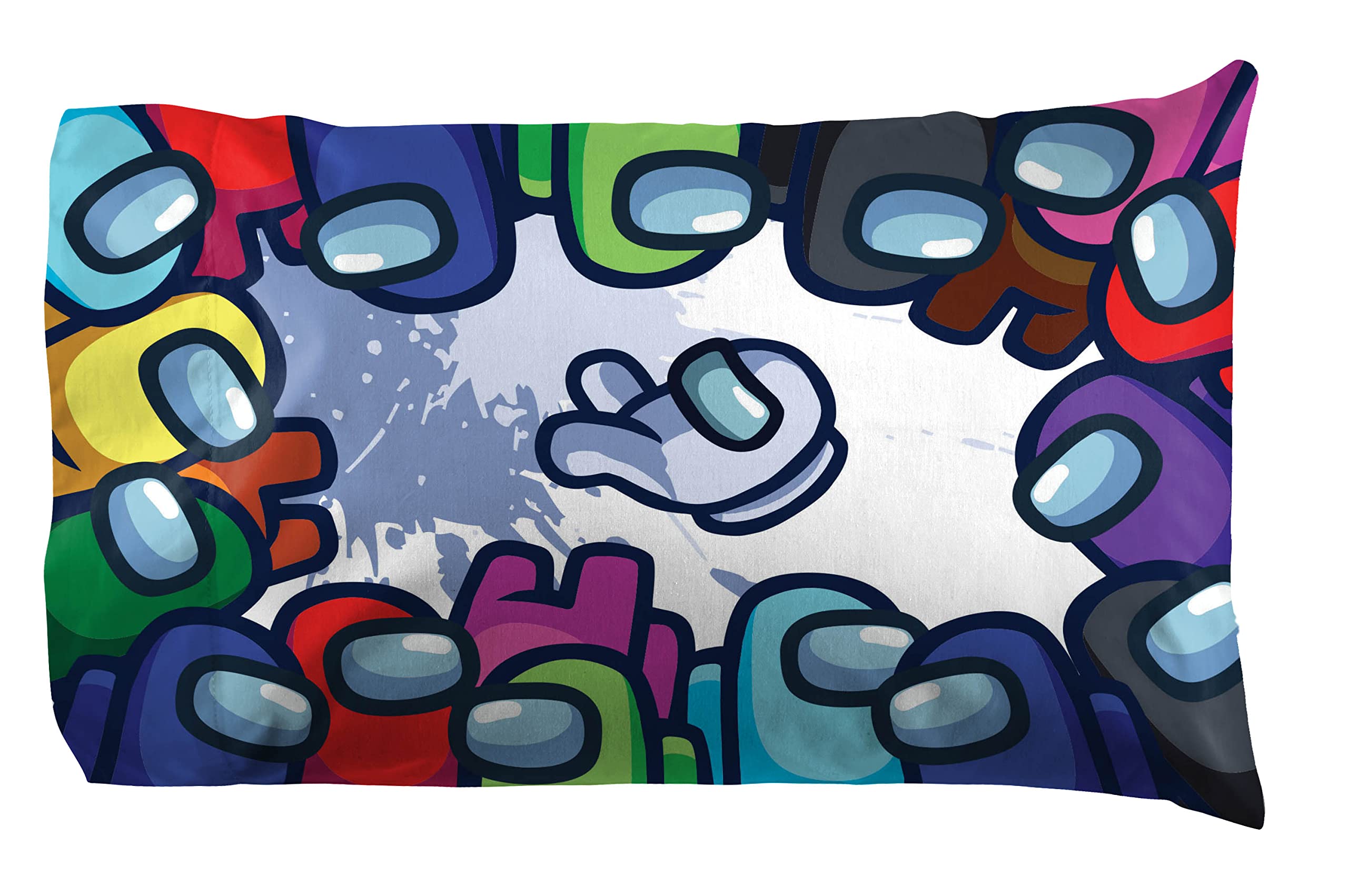 Jay Franco Among Us Space Splatter Twin Size Sheet Set - 3 Piece Set Super Soft and Cozy Kid’s Bedding - Fade Resistant Microfiber Sheets (Official Among Us Product)