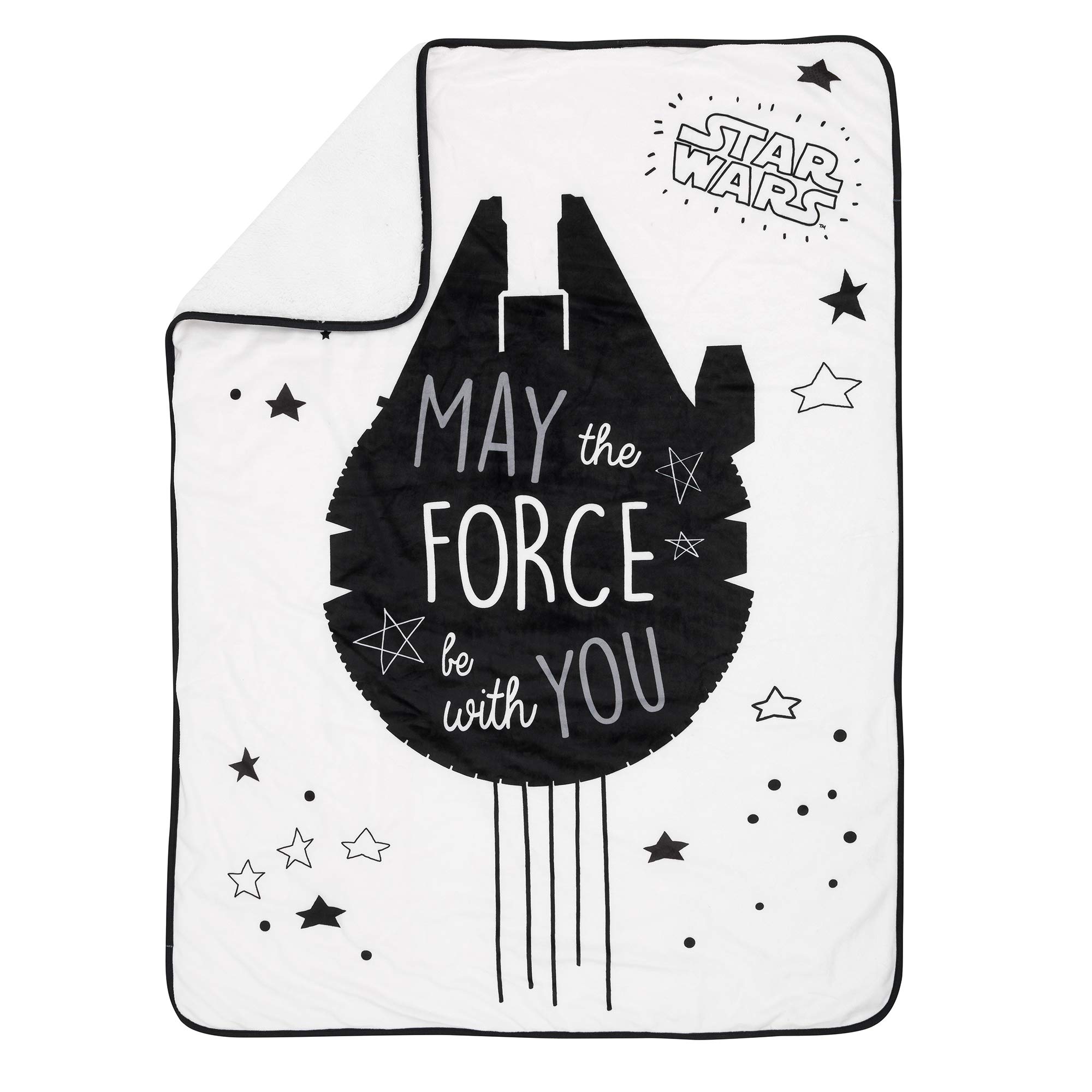 Lambs & Ivy Star Wars Millennium Falcon Baby Blanket - White