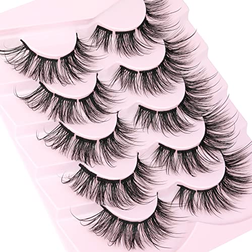 Mink Lashes Cluster Natural Fairy Strip False Eyelashes Wispy D Curl Lashes That look like Extensions Fluffy Cat Eye Fake Eye Lashes Pack by EYDEVRO, 40 Clusters, 12-15mm