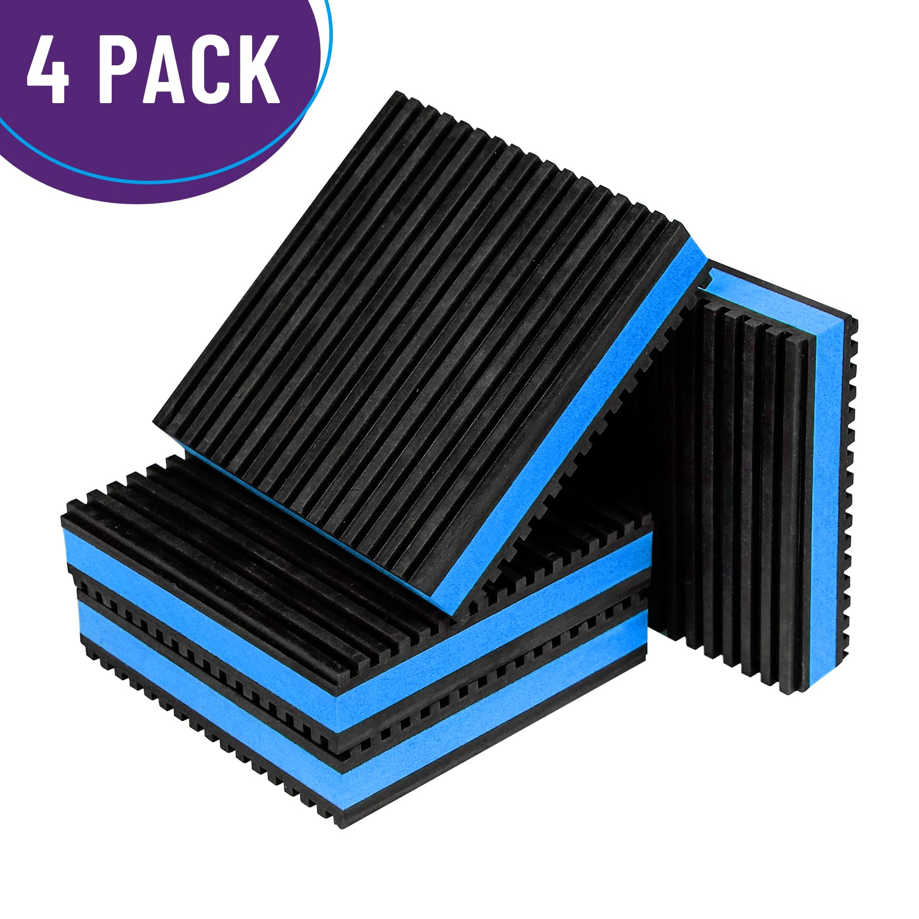 Mxclimate Anti Vibration Pads, Rubber-EVA Vibration Dampeners 4" x 4" x 7/8" Isolation Pad for Air Compressor,Washing Machine,AC Units,Treadmill 4Pack