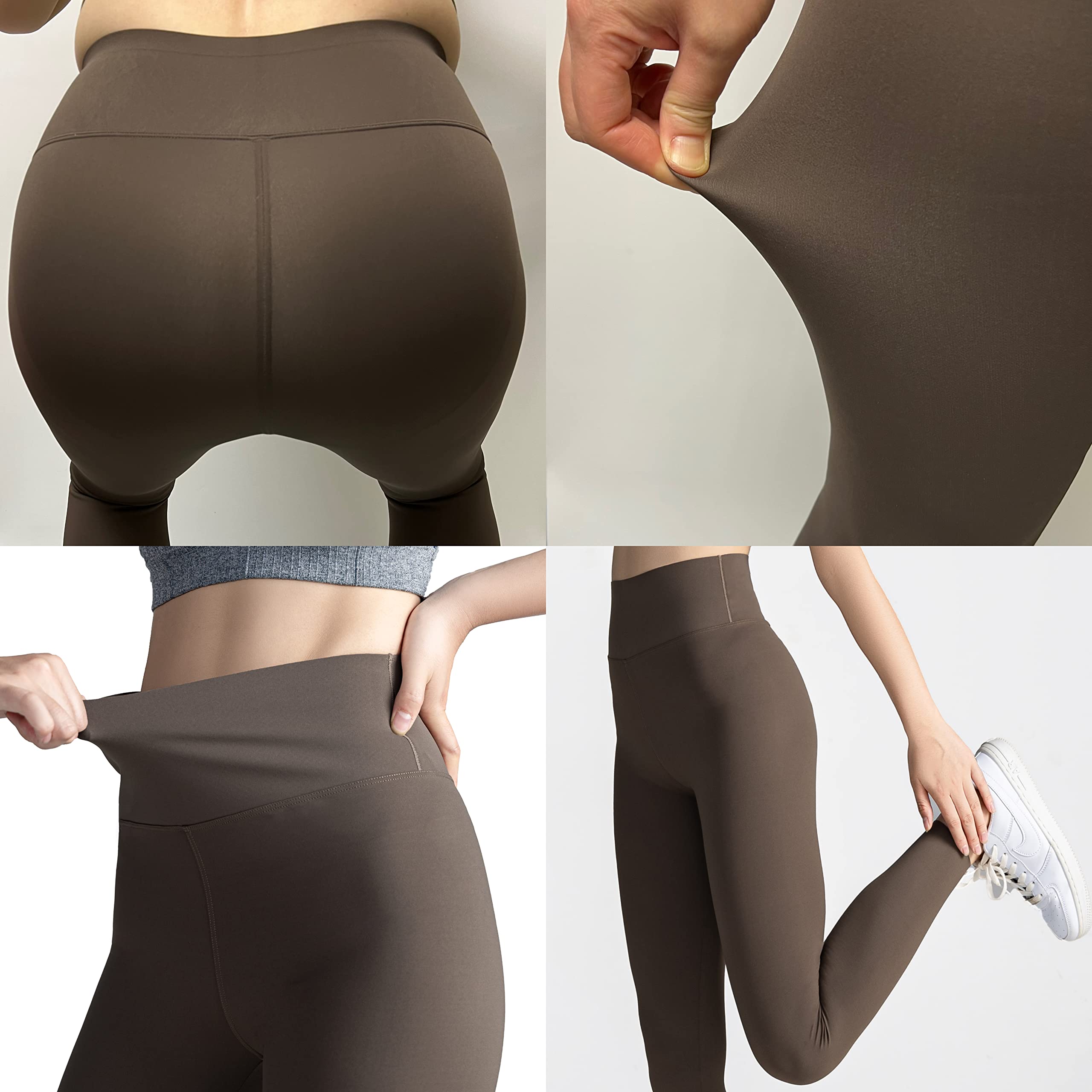 MyCoov Women's high Waisted Leggings and Warm Pants XXL Coffee