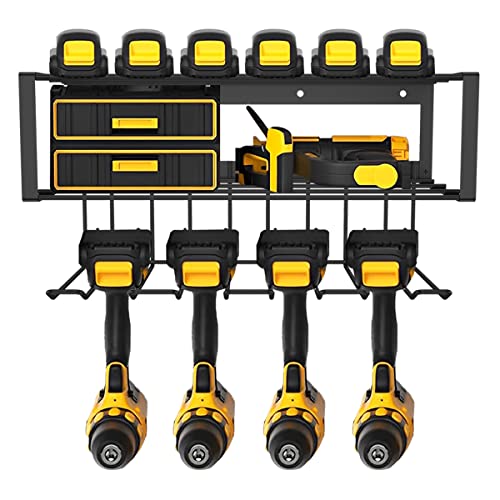 Y2-A Power Tool Organizer Wall Mounted Metal Power Tool Holder Rack Heavy Duty 3-Layer Rustproof Electric Drill Storage Rack Space-saving Power Tool Rack for Garage Workshop Kitchen 16.5 ×6.5 × 4.7in