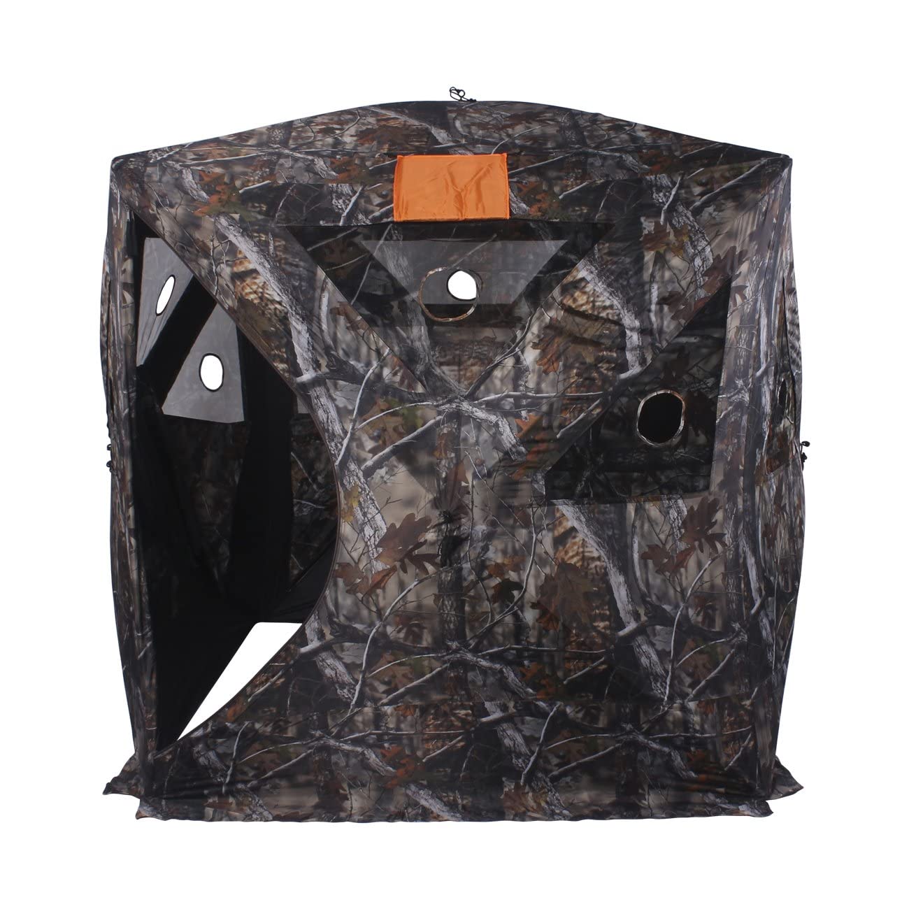 J.M RUSK Camo Cabin 3 Person Hunting Blind Pop-Up Ground, Camouflage, 210D