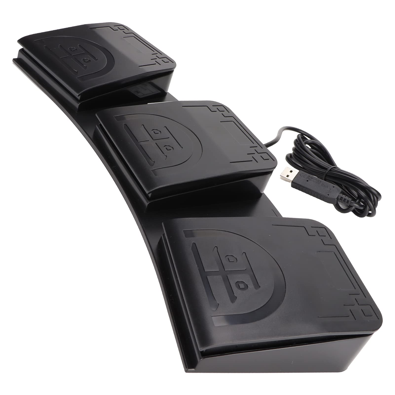 PC Gaming Foot Pedal, Mechanical USB Foot Switch 3 Key, Support MIDI Multifunction Ergonomic Sensitive for Game Media Instrument