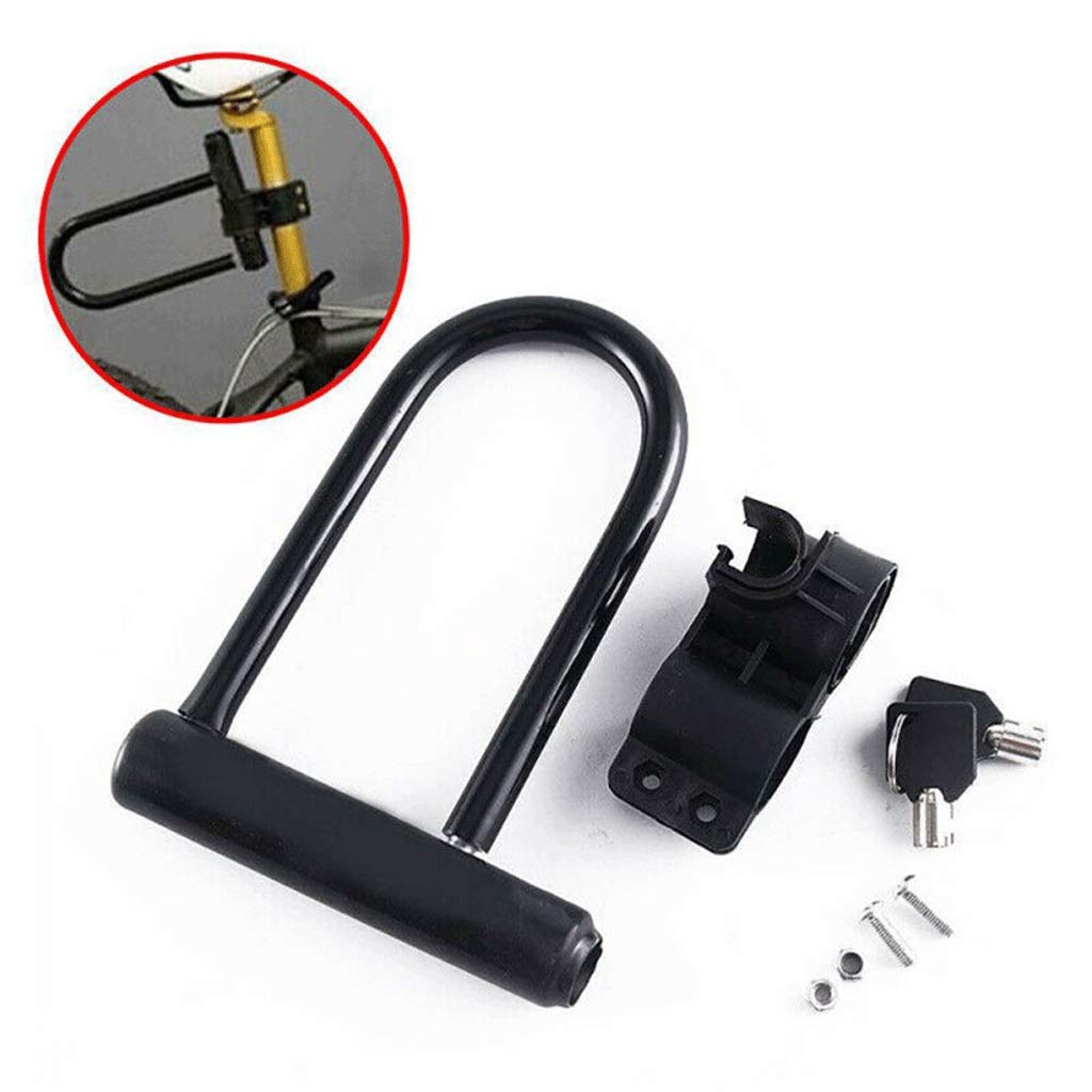 LMNUY u Lock for Bicycle Bicycle U-Shaped Lock with Bracket Riding Anti-Theft Safety Lock for Bicycle Tricycle Scooter Bike Lock