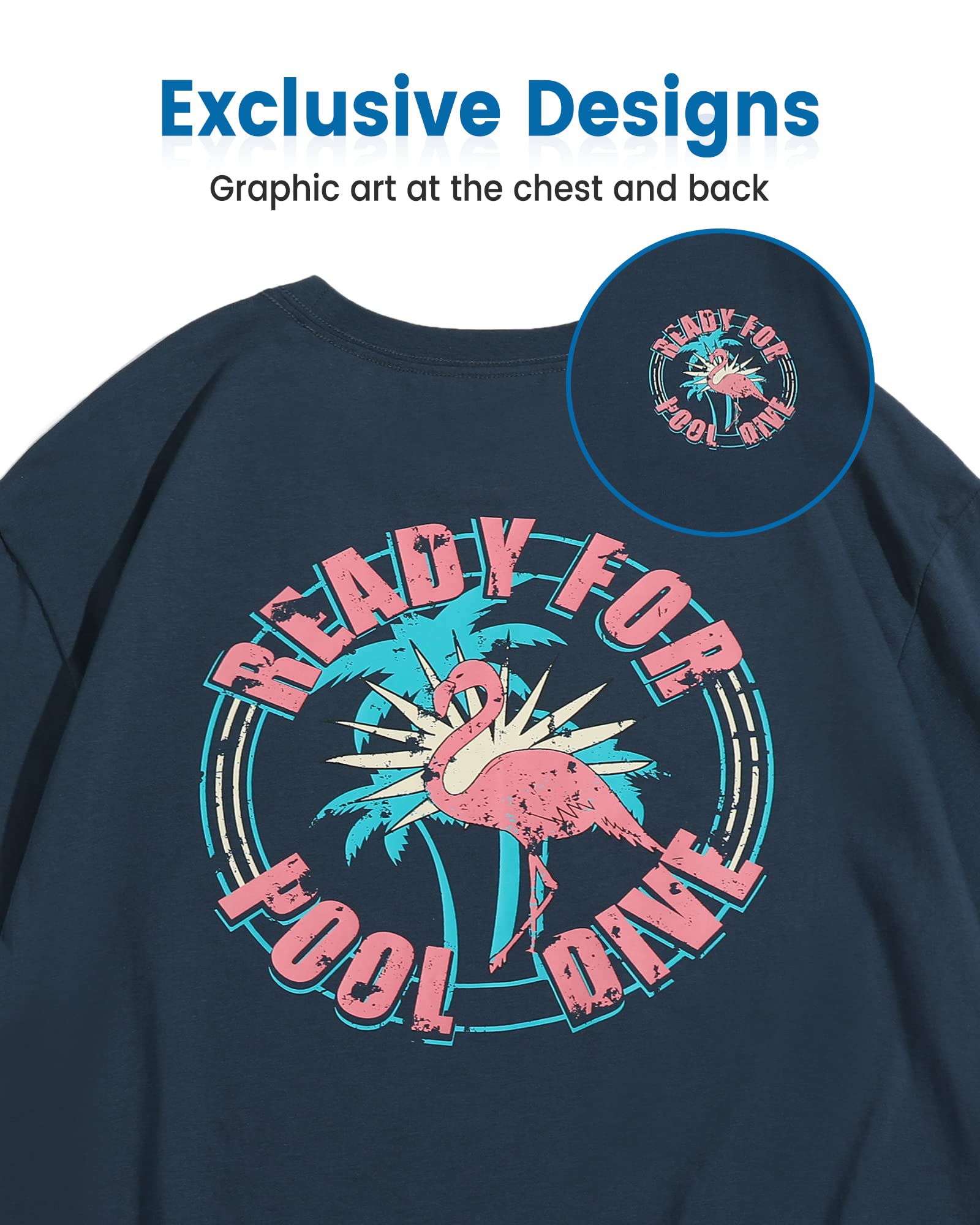 maamgic Mens Graphic T-Shirts Soft Cooling Touch Tees with Pocket