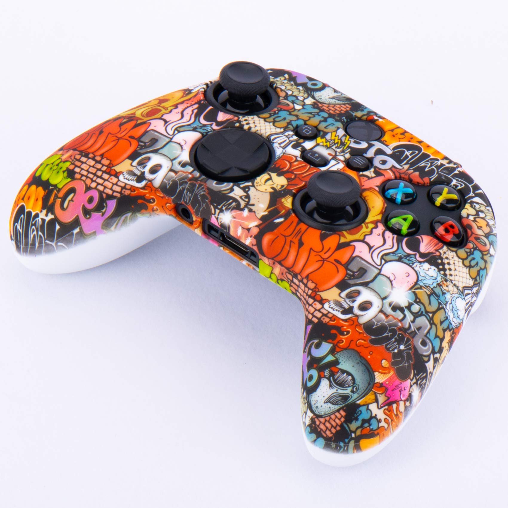 MXRC Silicone Rubber Printing Cover Skin Case x 1 Anti-Slip Customize for Xbox Series X/S Controller x 2(Street Art Pack) + Thumb Grips x 8