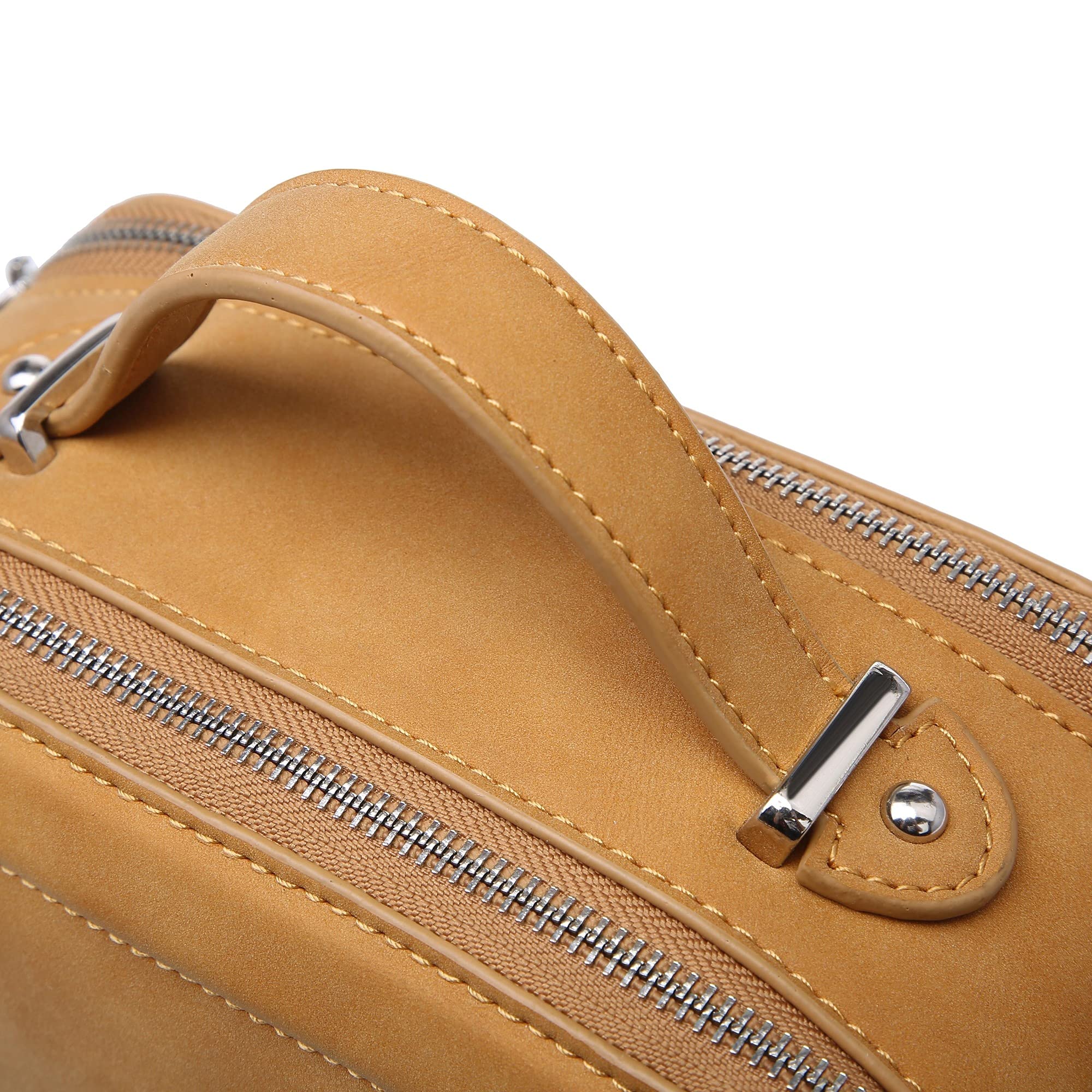Medium Women Tote Crossbody Bag Satchel Purses PU Leather Fashion Shoulder Bag - camel