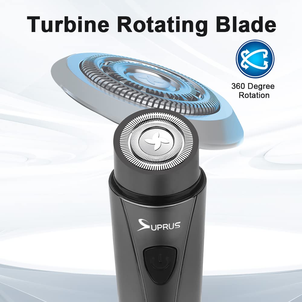 SUPRUS Women’s Rechargeable Electric USB Shaver for Face Beard Mustache Arm Leg Armpit Bikini LED Battery (Silver)