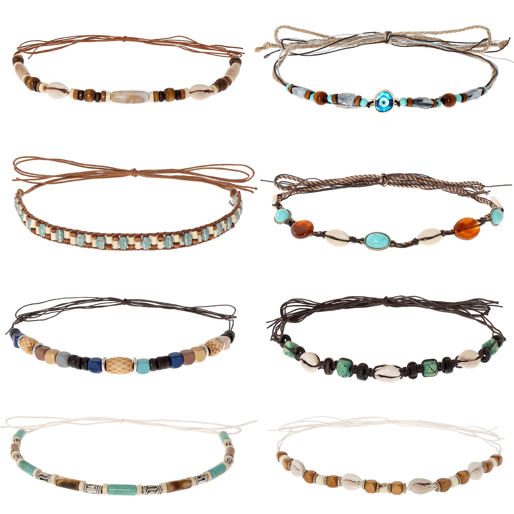 phnydreg 8PCS Cowboy Hat Bands Ethnic Western Hat Bands for Cowboy Hats Beaded Hat Bands for Women Cowgirl Men