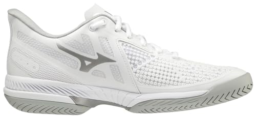 Mizuno Wave Exceed Tour 5 AC Women's Tennis Shoe | Women's Court Shoe | White/Silver | US Womens 8.5