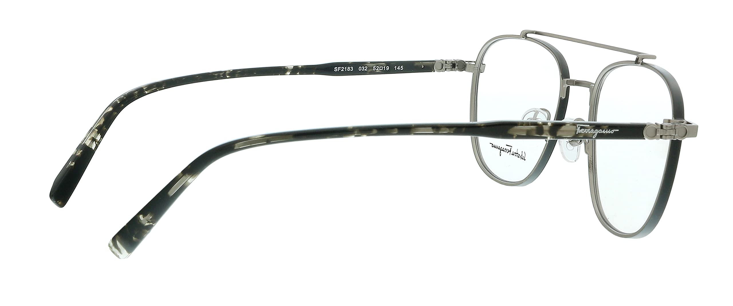 SALVATORE FERRAGAMO Navigator Eyeglasses SF2183 032 Matte Black/Ruthenium 52mm 2183