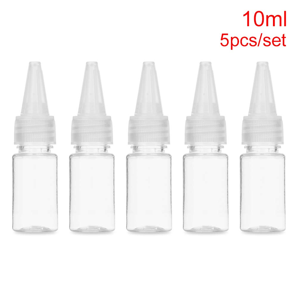 Travel Clear Empty Dropper Bottle with Cap, Sharp-Mouth Container Plastic with Twist Top Cap Squeeze Bottle(10ml)
